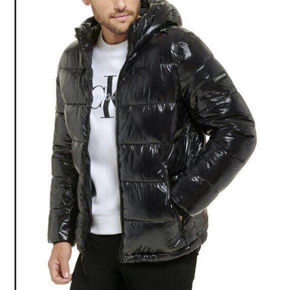 Calvin Klein | Jackets & Coats | Nwt Calvin Klein X Shiny Hooded Puffer Coat Cm5248 Xl 250 ...